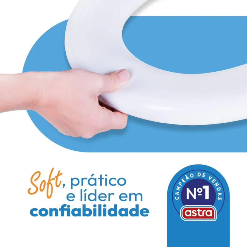 Assento Sanitário Astra Oval Anatômico Soft Branco | Casa Mattos