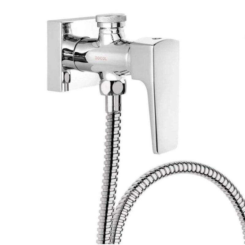 Ducha Higiênica Docol com Registro e Derivação Cromado Lift | Casa Mattos