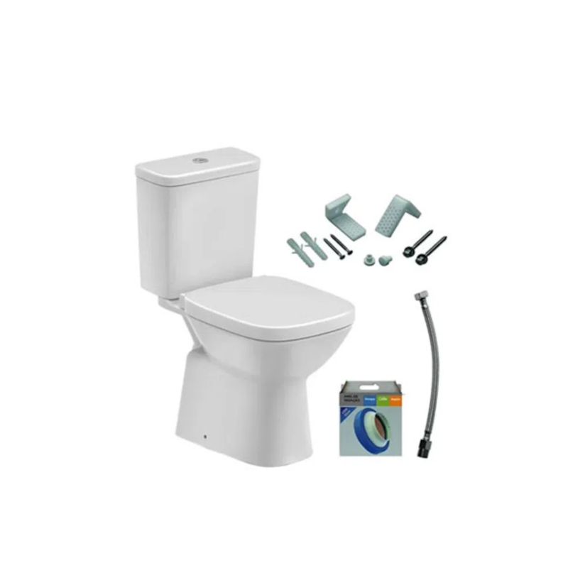 Kit Debba Roca com Caixa Acoplada e Assento Branco Brilhante | Casa Mattos
