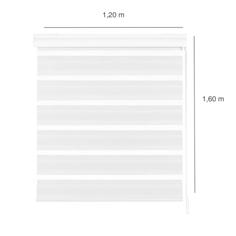 Persiana Rolô Evolux Rainbow Zebra Branca 1,20x1,60m | Casa Mattos