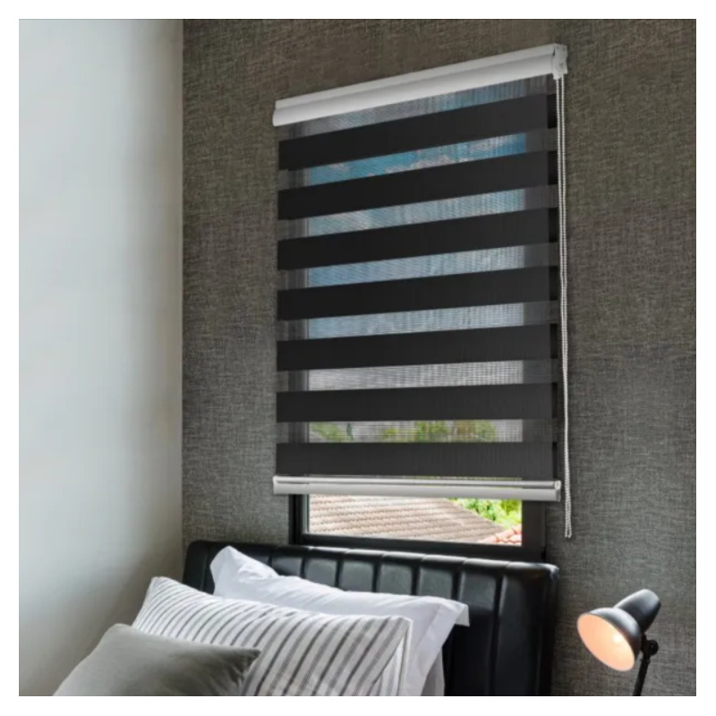 Persiana Rolô Evolux Rainbow Zebra Preta 1,20x1,60m | Casa Mattos