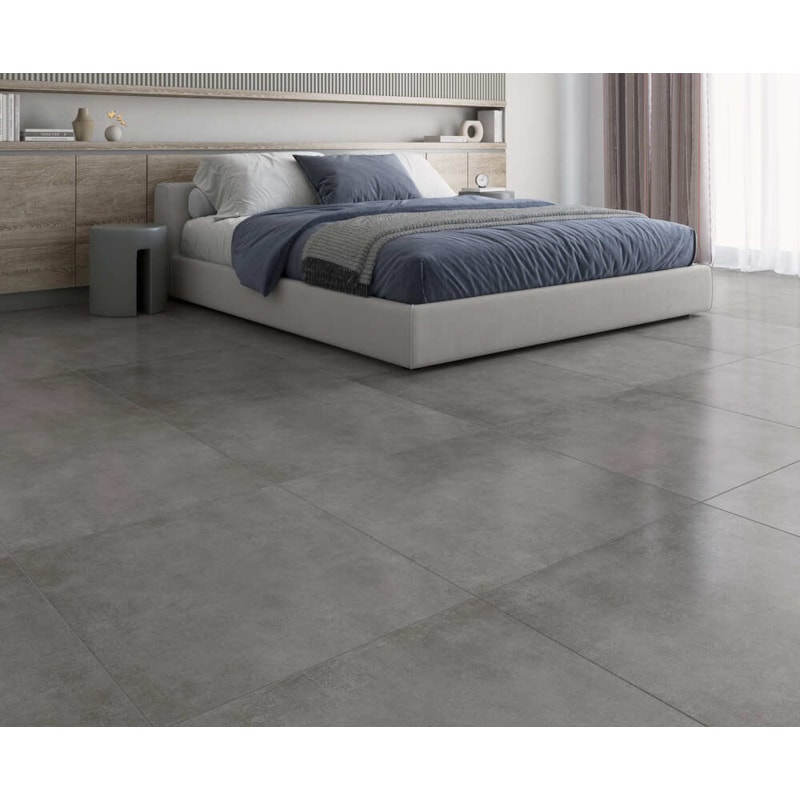 Piso Retificado Acetinado Marmogres Concret Gray 75x75cm | Casa Mattos