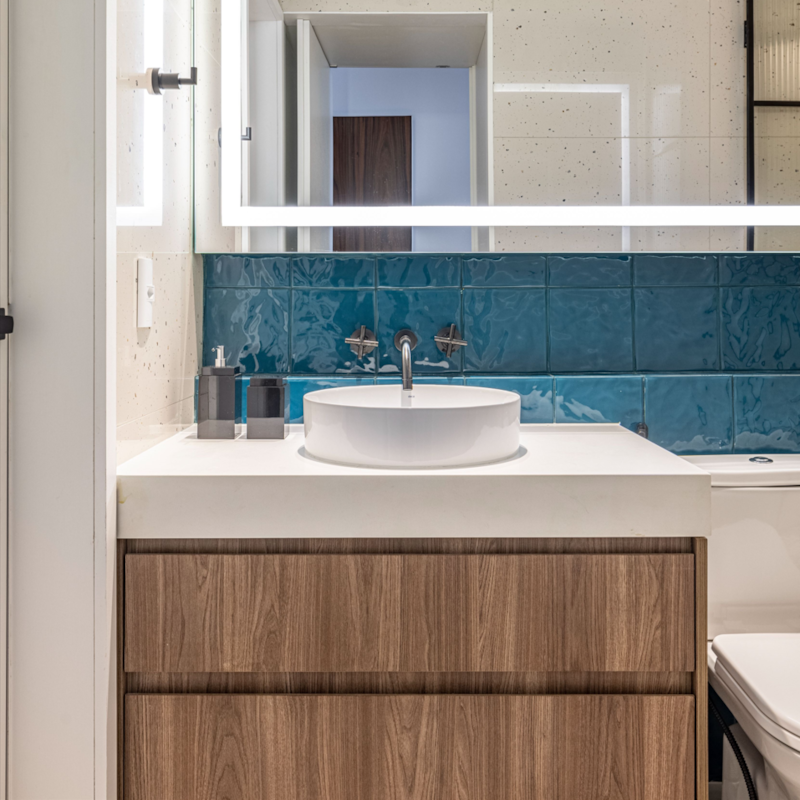 Revestimento de Parede Eliane Azul Mar Onda Brilhante 20x20cm | Casa Mattos