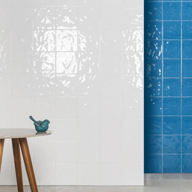 Revestimento de Parede Eliane Azul Mar Onda Brilhante 20x20cm | Casa Mattos