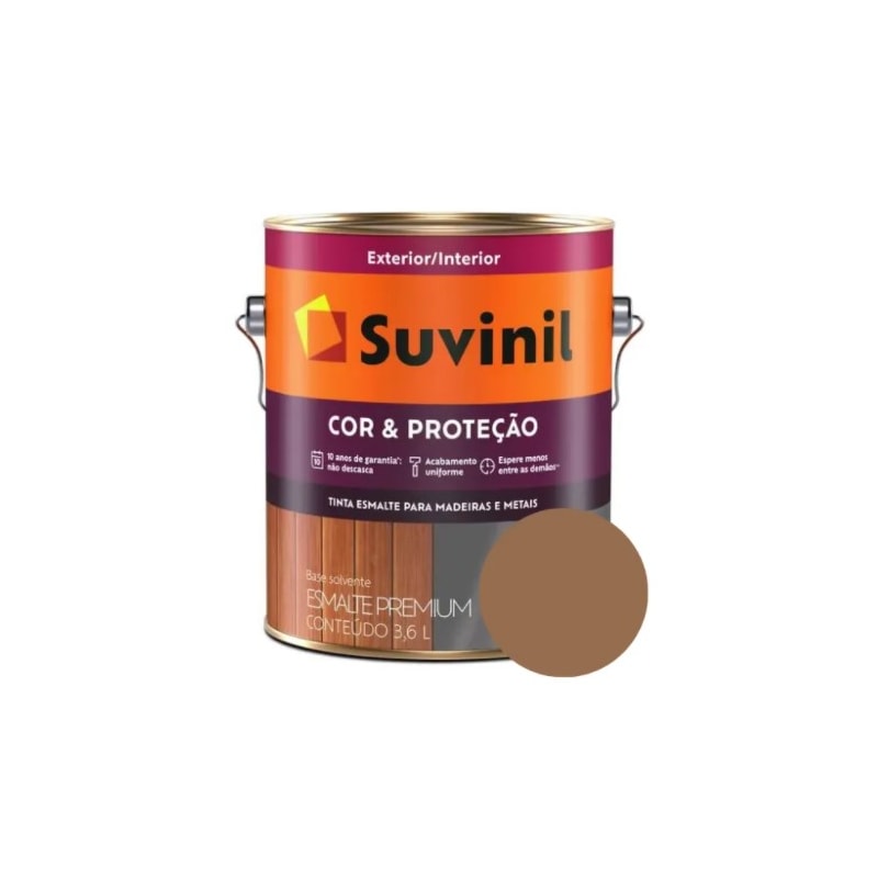 Tinta Esmalte Suvinil Óleo & Brilho Galão 3,6L Cor Marrom-Conhaque ...