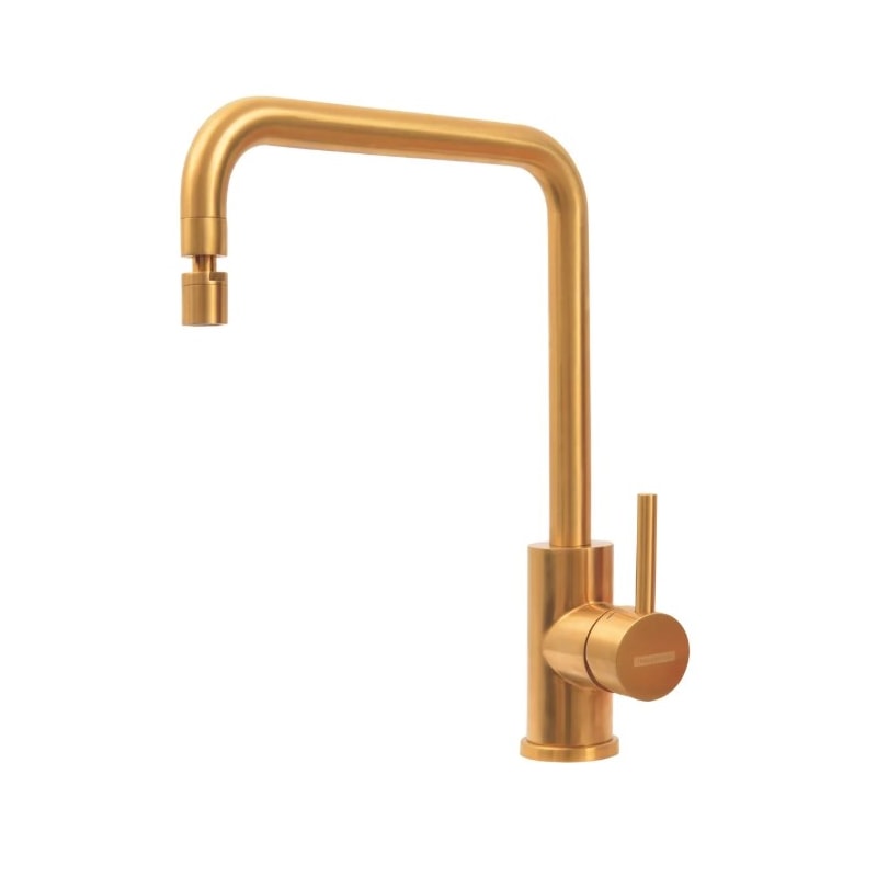 Torneira Monocomando Tramontina Angolare em Aço Inox Gold com Bica ...